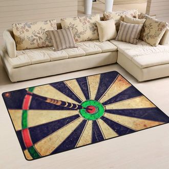 Mnsruu Vintage-Dart-Teppich f&uuml;r Wohnzimmer und Schlafzimmer, 183 cm x 122 cm