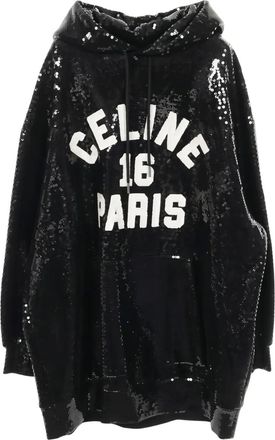 Celine hoodie à sequins - Noir
