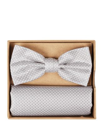 Prince Bowtie Fliege und Einstecktuch im Set aus reiner Seide