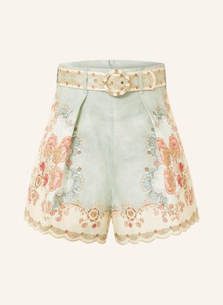 Zimmermann Leinenshorts Daylight gruen