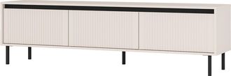 Selsey Osaka TV Lowboard, 3 Schubladen, MDF Fronten Sandbeige Laminat, Schwarze Metallfüße 15cm, Breite 178,6cm für Große TV, Einfach zu Reinigen, Fernsehsch