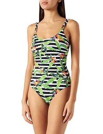 Firefly Nana II Maillot de Bain, AOP/Black/Greendark, 36C Femme