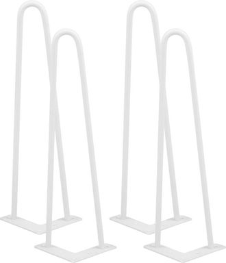 Shishi 4 St&uuml;ck Tischbeine aus Haarnadel, M&ouml;belfu&szlig; aus Stahl, Tischbeine H&ouml;he 41 cm, Wei&szlig; A