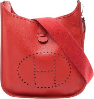 Herm&egrave;s Pre-owned Sac bandouli&egrave;re Evelyne2 PM en cuir de veau - Femme - Pre-owned - Rouge - Taille: ONE Size