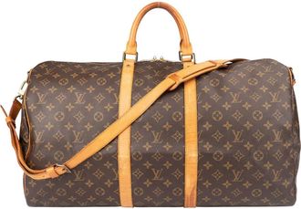 Louis Vuitton Crossbody Bags - Louis Vuitton Canvas Monogram Keepall 55 Bandoulie - Gr. unisize - in Braun - f&uuml;r Damen