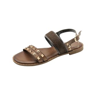 Caryatis Greek Sandals Femme, Chaussures, Brun, Taille: 38 EU Sandale plate Errietta