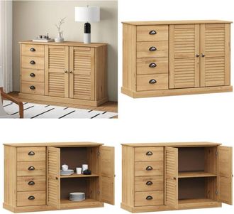 vidaXL Sideboard mit Schubladen vigo 113x40x75 cm Massivholz Kiefer - Sideboard - Sideboards - Home & Living - Braun
