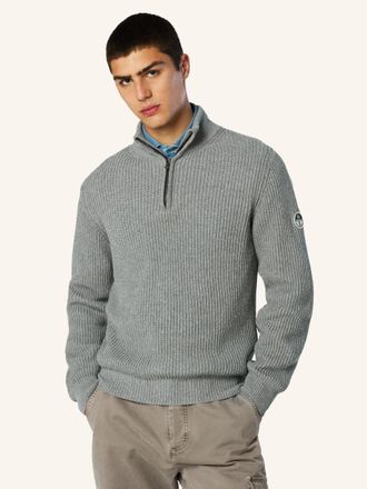 North Sails Pullover Fishermans Rib mit halbem Rei&szlig;verschluss