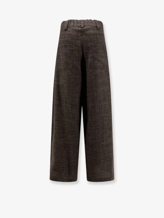 Alysi Womens Trousers Wool-Linen Blend Brown