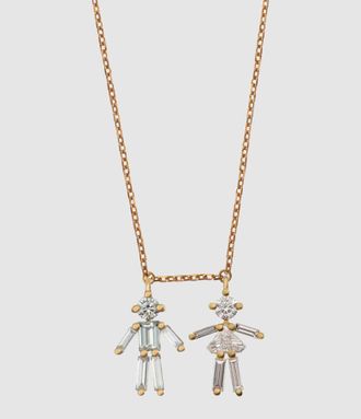 Little Ones Paris Collier Double Mini Fille Gar&ccedil;on Or Jaune Et Diamants