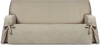 Eysa sofabezug mit Krawatten schmutzabweisender 4 sitzer beige Design Genna