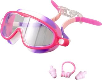 Generic Schwimmbrillen-Set, Schwimmbrille, Nasenclip, Ohrst&ouml;psel, 3-teilig, Kinder, gro&szlig;er Rahmen, wasserdicht und beschlagfrei, Schwimmbrille 2025, Sommer, W