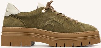 Faguo Chaussures en cuir su&egrave;de kaki