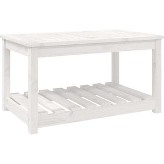 vidaXL Gartentisch Wei&szlig; 82,5x50,5x45 cm Massivholz Kiefer - Vidaxl