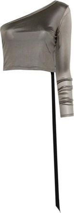 Rick Owens Femme, Tops, Gris, Taille: 38 FR Haut court asym&eacute;trique &agrave; une &eacute;paule