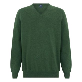 Fedeli Pull Slim V-neck - Homme - Pulls - Vert - Taille: 5XL