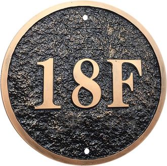 Aspire Home Accents Aspire personalisierbares Hausnummernschild aus Acryl, rund, bronze, 6 Diameter