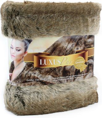 Gözze Wohndecke, Kunstfell in edler Pelzoptik, Design Braunbär, 150 x 200 cm - Braun