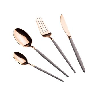 Berlinger Haus Besteckset 24-teilig rosa gold Griff taupe