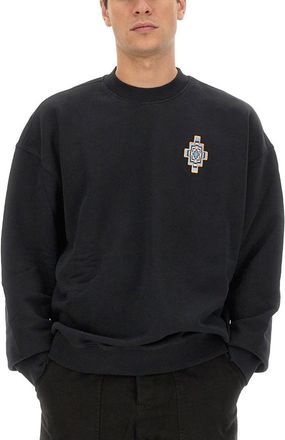 Marcelo Burlon Optical Cross Cotton Sweatshirt - Black