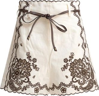 Zimmermann Femme, Jupes, Multicolore, Taille: 40 FR Ascension Embroidered Shorts