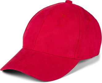 styleBREAKER 6-Panel Cap in Veloursleder Optik, Wildleder Optik, Baseball Cap, verstellbar, Unisex 04023049, Farbe:Rot