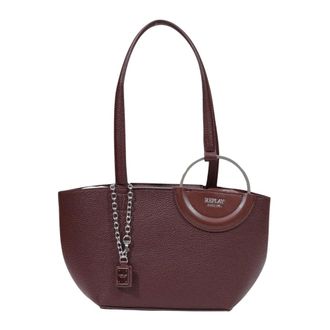 Replay Handtasche aus geh&auml;mmertem Synthetikmaterial - - Bags - Damen - Rot - ONE SIZE