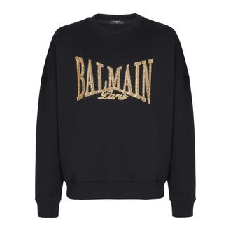 Balmain Sweatshirt mit College-Stickerei - - Sweatshirts & Hoodies - Herren - Schwarzk - S
