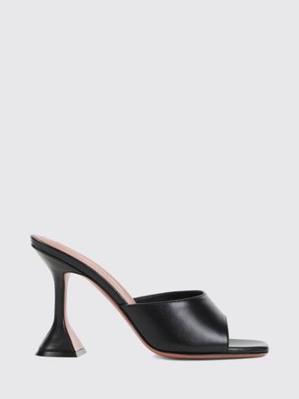 Amina Muaddi Lupita Leder-Mules mit charakteristischem Spulenabsatz