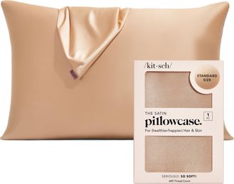 Kitsch x 19x26 Kissenbezug aus Satin mit Rei&szlig;verschluss f&uuml;r Haar und Haut, weicher als Seide, k&uuml;hlend, maschinenwaschbar, knitterfrei, glatt, Queensize-Gr&ouml;&szlig;e