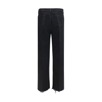 Rick Owens Mens Black Cotton Flared Jeans Clothing