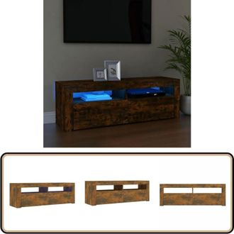 vidaXL Vidaxl - TV-Schrank mit LED-Leuchten Räuchereiche 120x35x40 cm - tv Schrank - Holzwerkstoff Möbel - Wohnraum Dekoration - led Beleuchtung - Media