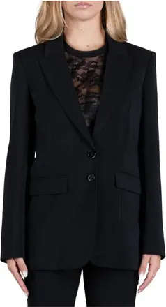 Patrizia Pepe Blazer oversize en cr&ecirc;pe - Femme - Vestes - Noir - Taille: 38 FR
