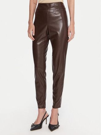 Guess Hose aus Kunstleder W4BB18 WGIK0 Braun Slim Fit