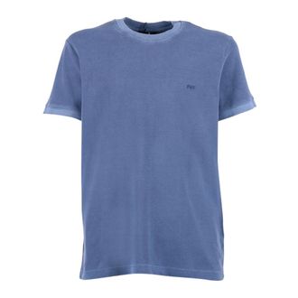 Fay Homme, Tops, Bleu, Taille: M T-Shirt Piquet Tinto Frosted