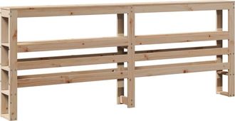 Generic Kopfteil mit Ablagen, Bett Kopfteil, Betthaupt, Regal, Bettzubeh&ouml;r, Bettkopfteil f&uuml;r Schlafzimmer, Massives Kiefernholz, (Nat&uuml;rlich 206 x 19 x 82 cm) 