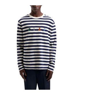 Olaf Hussein Homme, Tops, Multicolore, Taille: XL Stripe Sans LS Tee