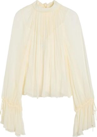 Staud Roux pleated blouse - Nude