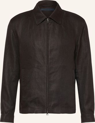 HUGO BOSS Overshirt Wing Aus Leinen braun