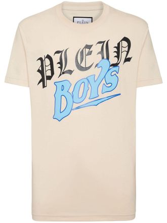 Philipp Plein t-shirt en coton &agrave; slogan imprim&eacute; - Tons neutres