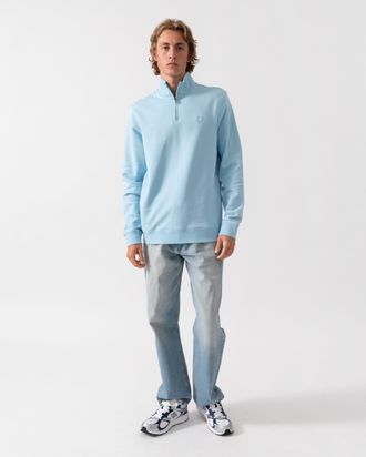 Lyle & Scott Halbzip Sweatshirt in Hellblau