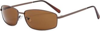 Generic Lunettes De Soleil En Métal For Femmes, Monture Petite, Idéales For La Conduite, Les Vacances Plein Air(Brown)
