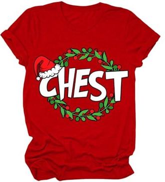 Generic T-shirt imprim&eacute; &agrave; manches courtes pour la Saint-Valentin 2026 pour femmes, Rouge, XXL