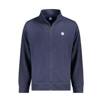 North Sails Homme, Sweatshirts et sweats à capuche, Bleu, Taille: 3XL SweaT-shirt en Coton Bleu avec Fermeture Éclair et Poches