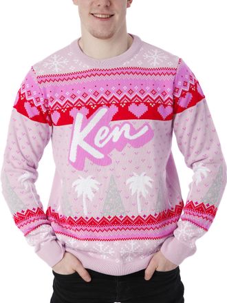 BARBIE Ken Weihnachtspullover | Herren Weihnachtspulli | Christmas Pullover Herren | Rosa | XL
