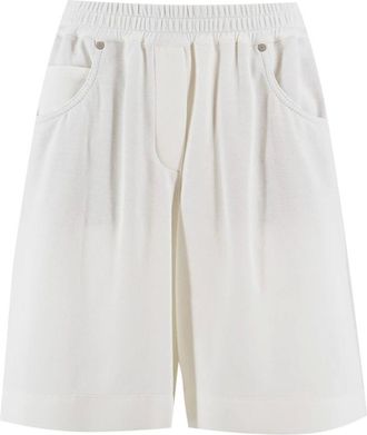 Brunello Cucinelli Femme, Shorts, Blanc, Taille: 36 FR Bermuda Shorts