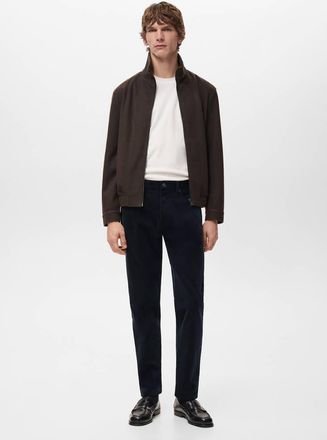 Mango Pantalon velours c&ocirc;tel&eacute; regular-fit bleu nuit - Homme - 38 - MANGO MAN