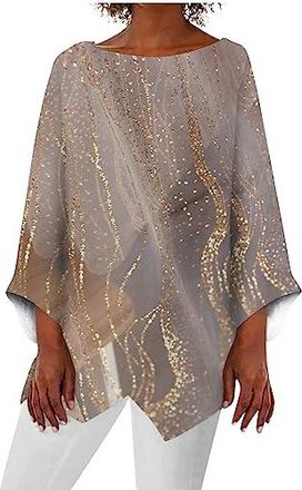 Generic Mes Commandes en Cours De Livraison,Tunique Femme Chic Et Elegant Tee Shirt Manche Longue Femme Sweatshirts Graphique Imprimé Asymétrique Ourlet Blous