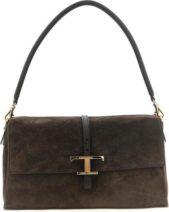 Tod's T Timeless Kleine Wildleder Umh&auml;ngetasche - - Bags - Damen - Braun - ONE SIZE