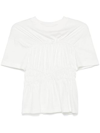 Alexander McQueen T-Shirt mit gerafftem Detail - Weiß